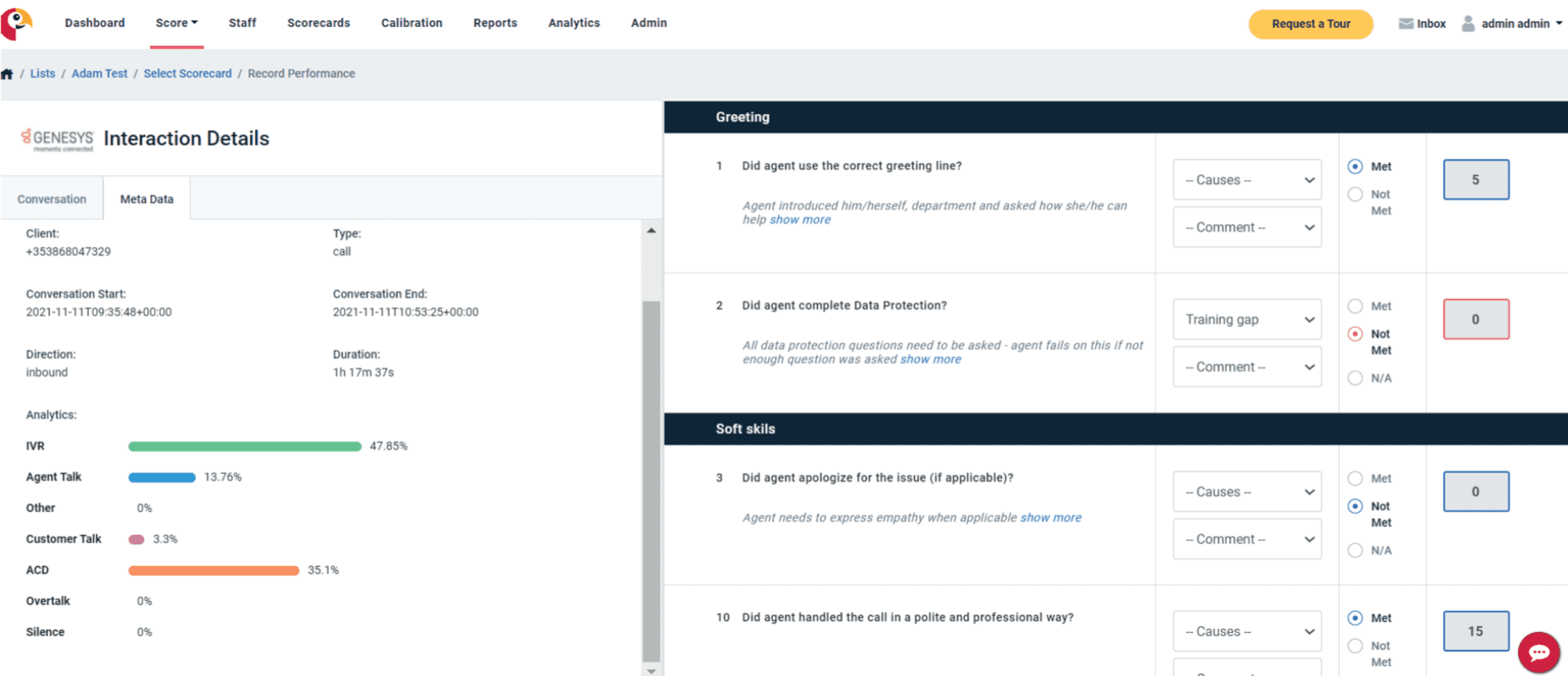 Genesys Integration For Call Center QA Software
